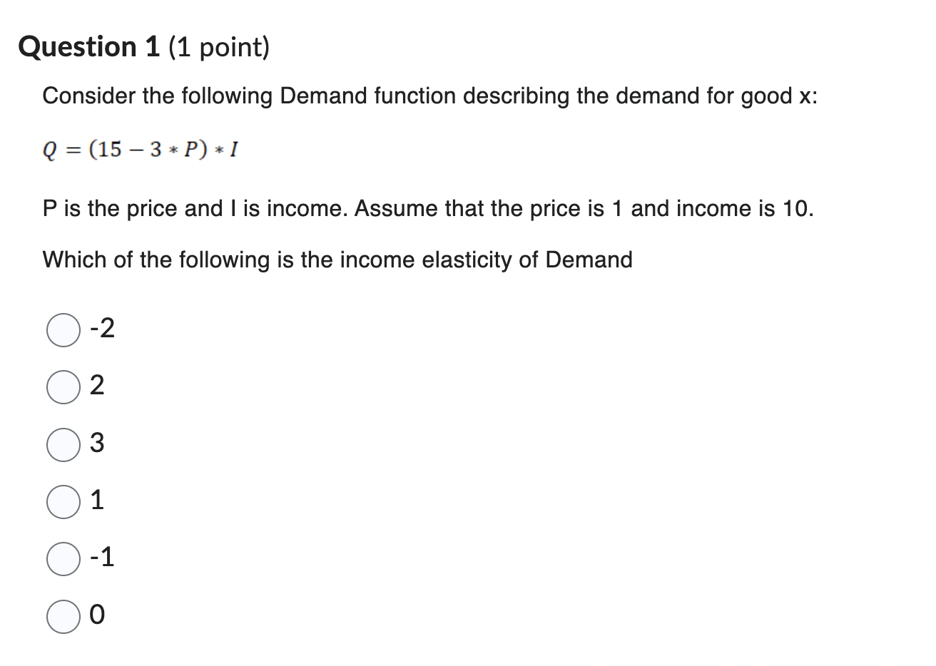 Solved Consider the following Demand function describing the | Chegg.com Solved Consider the following Demand function describing the | Chegg.com
