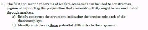 Solved 6. The first and second theorems of welfare economics | Chegg.com
