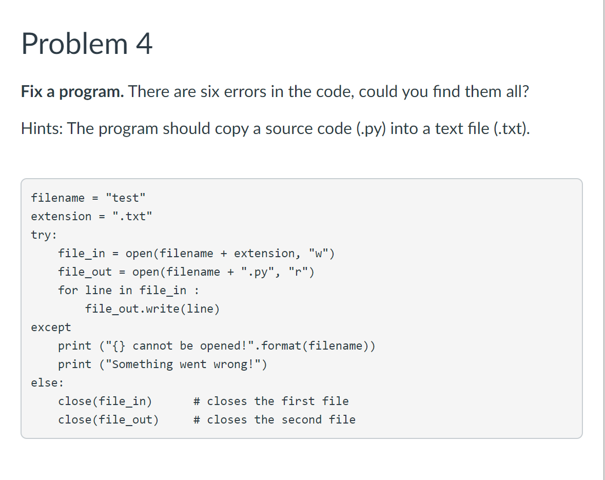 Solved Problem 4 Fix A Program There Are Six Errors In The 