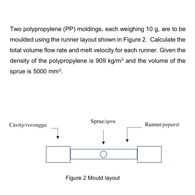 Solved Two polypropylene (PP) moldings, each weighing 10 g, | Chegg.com