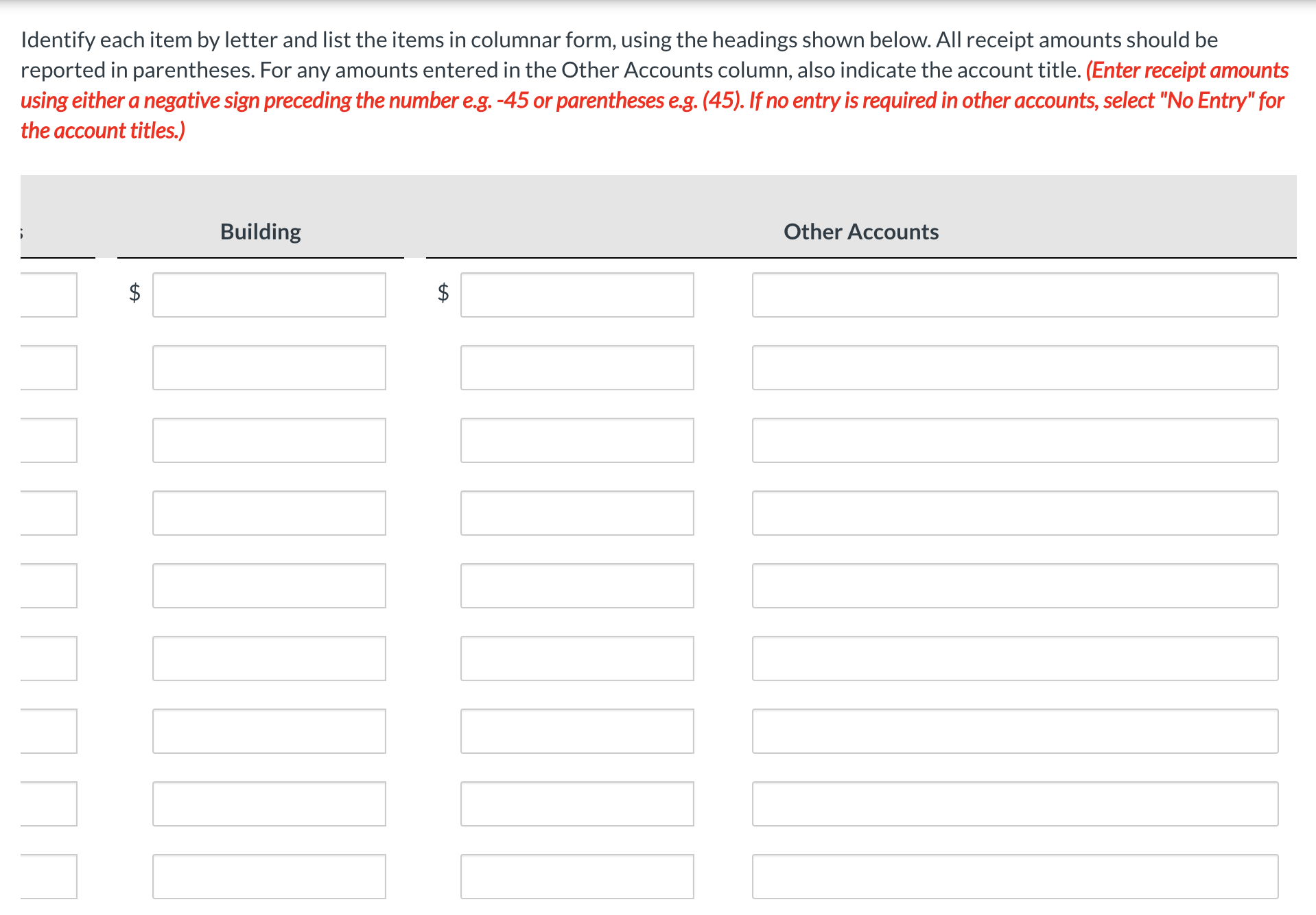 Solved Identify each item by letter and list the items in | Chegg.com