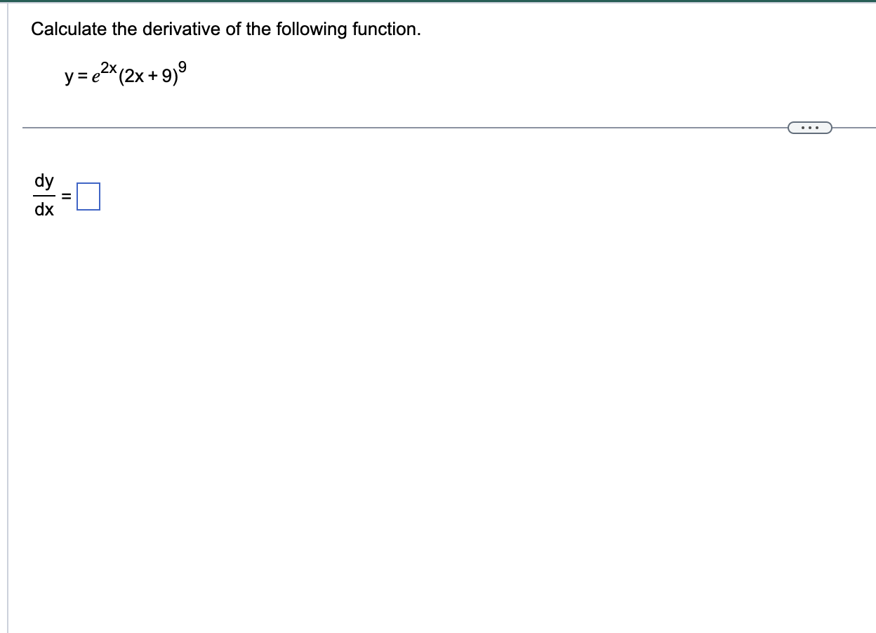 Solved Calculate the derivative of the following function. | Chegg.com