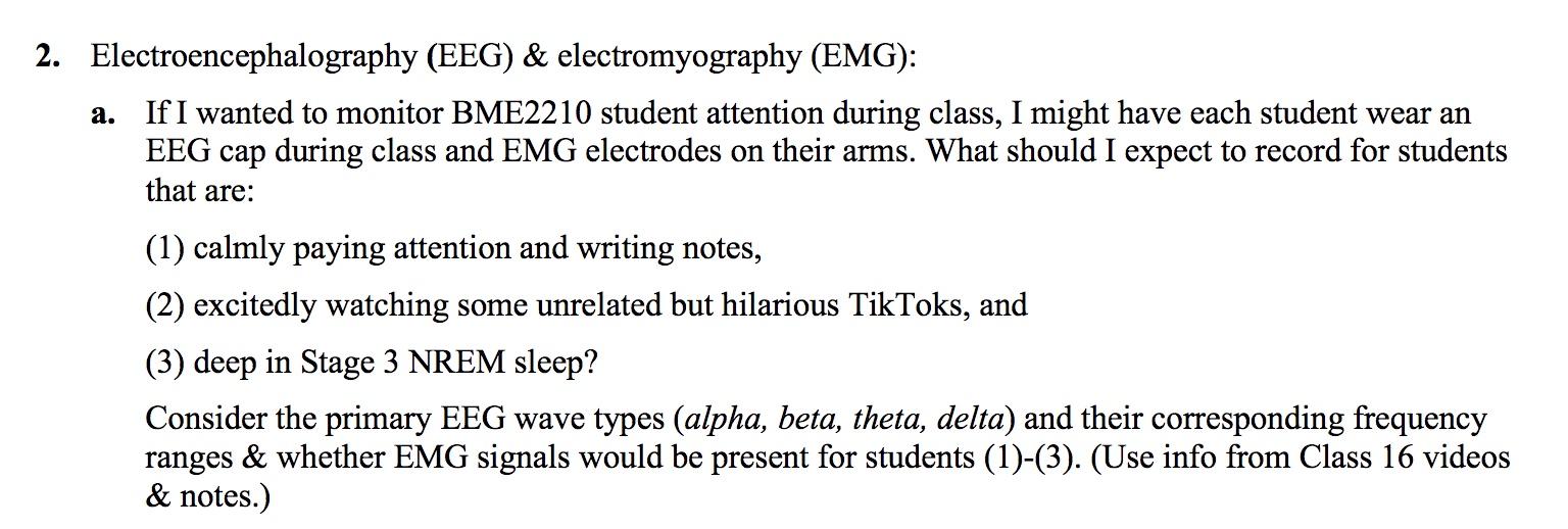 Solved Electroencephalography (EEG) \& electromyography | Chegg.com