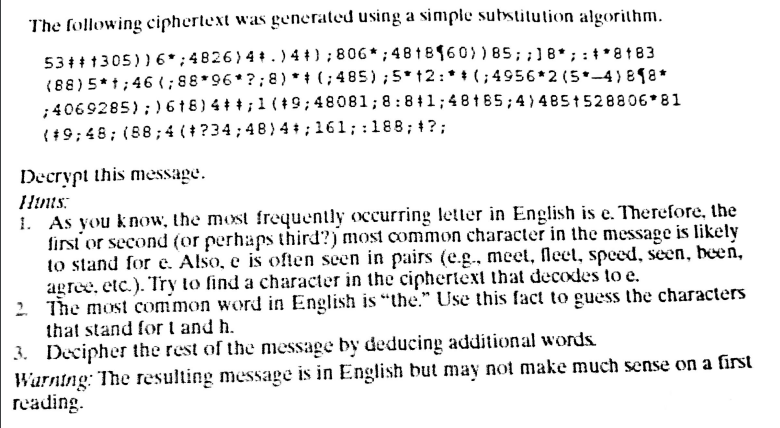 Solved llowing ciphertext was generated using a mple subs | Chegg.com