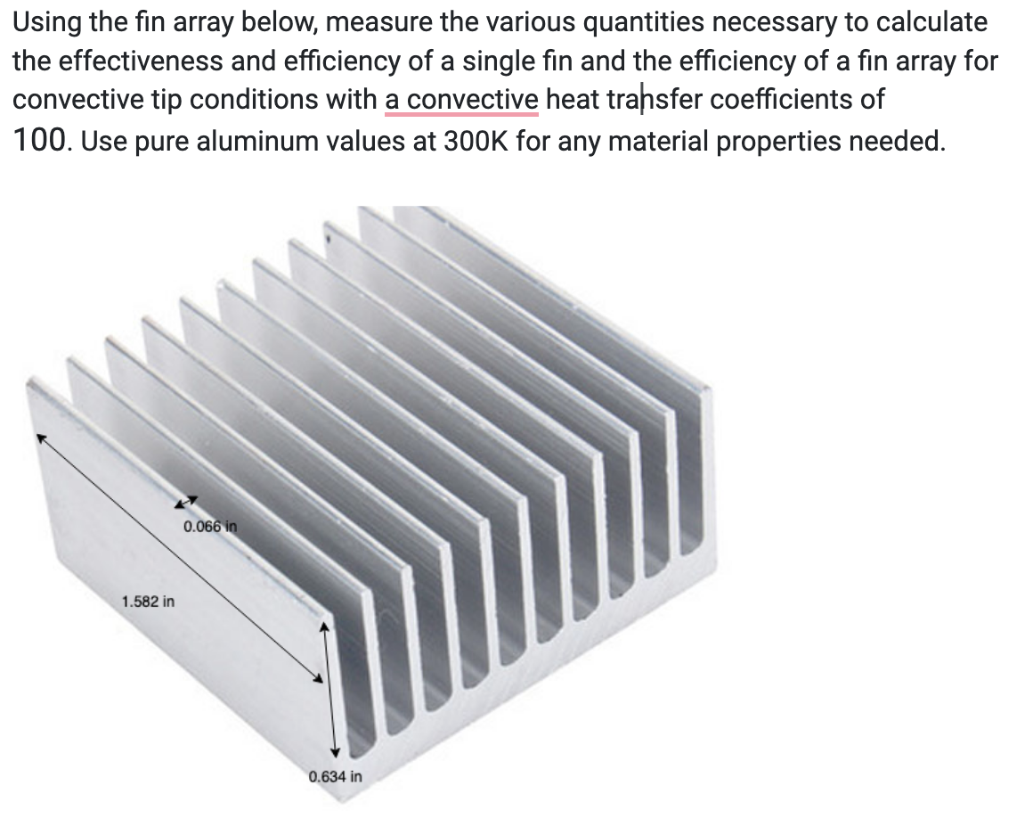 Solved Using the fin array below, measure the various | Chegg.com