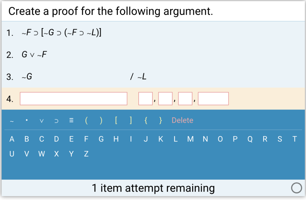 Solved Create a proof for the following argument. 2. G v-F | Chegg.com