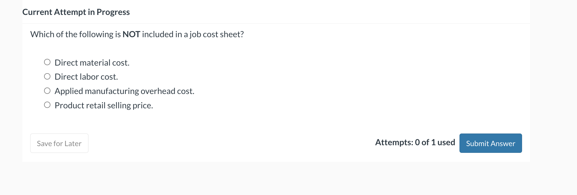 Solved The Manufacturing Overhead Control account will not | Chegg.com