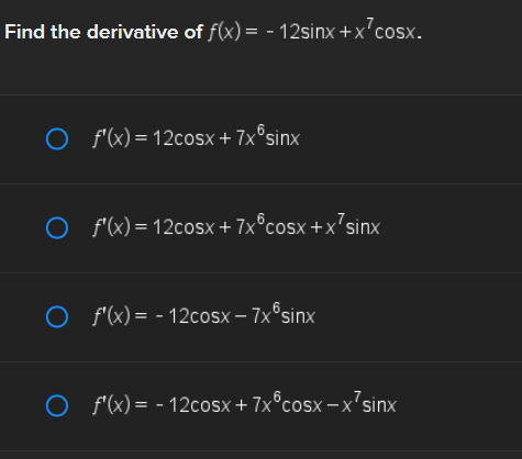 Solved Find the derivative of | Chegg.com