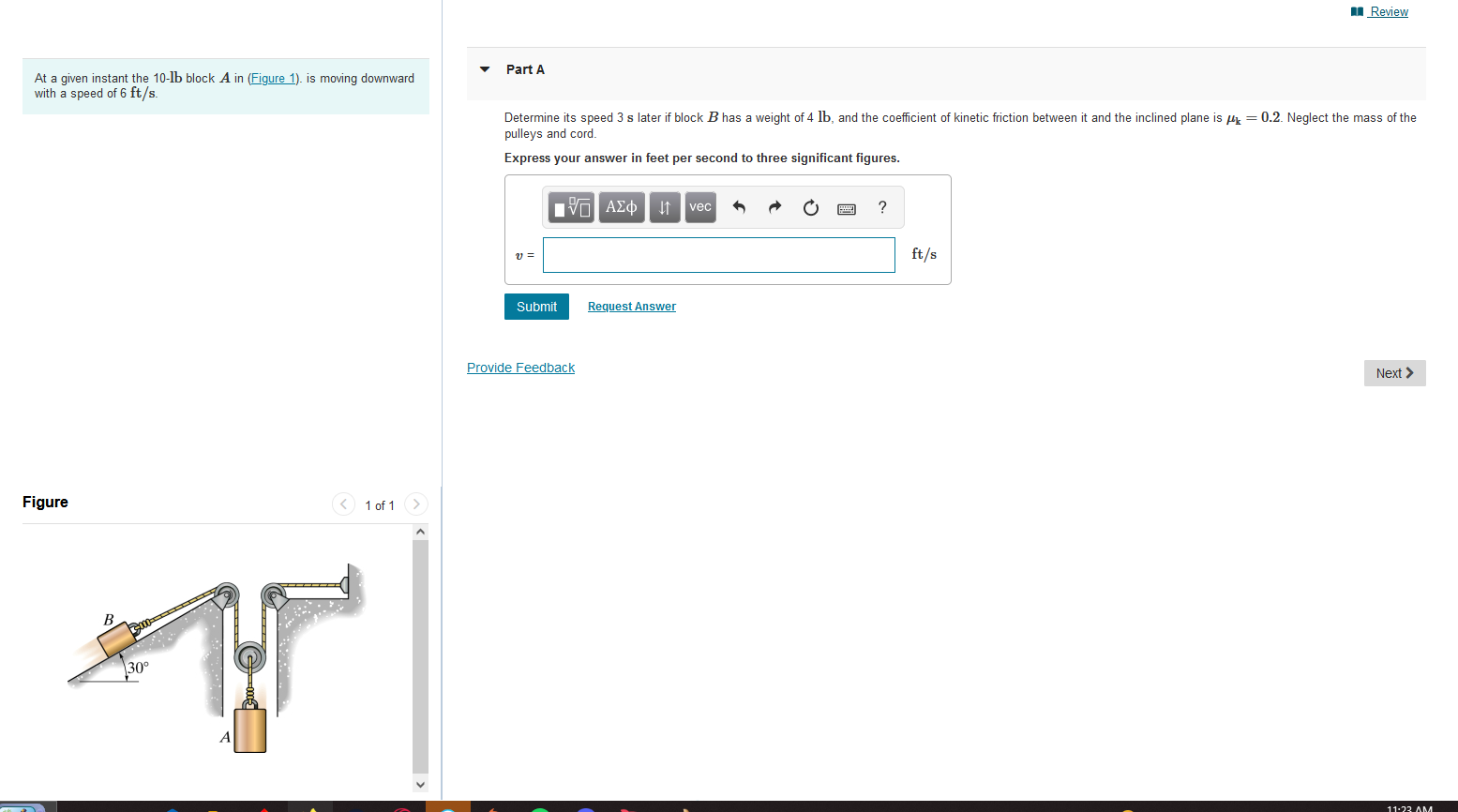 Solved Review At a given instant the 10-lb block A in | Chegg.com