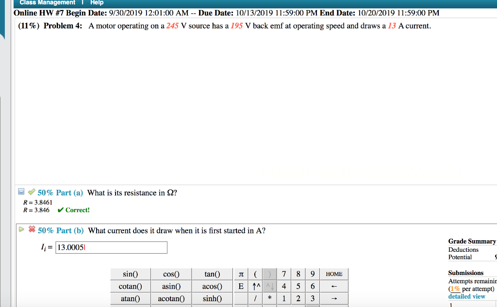 Solved Class Management | Help Online HW #7 Begin Date: | Chegg.com