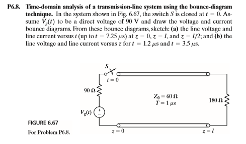 Solved P6.8. Time-domain analysis of a transmission-line | Chegg.com