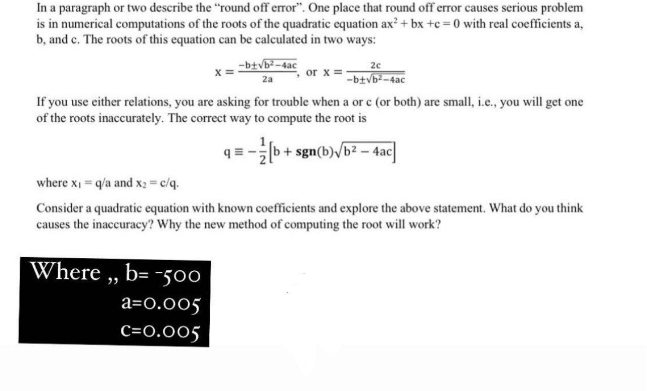 Solved 2c x= or x = 2a In a paragraph or two describe the | Chegg.com
