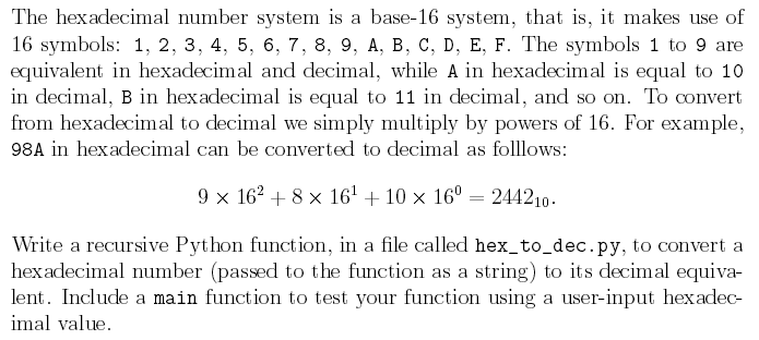 Solved The hexadecimal number system is a base-16 system, | Chegg.com