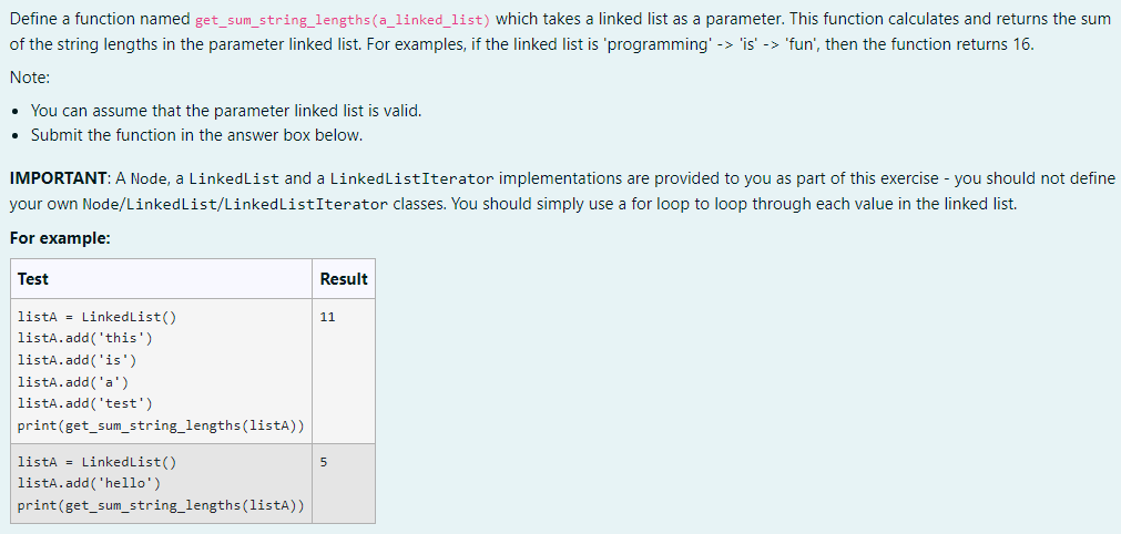 Solved Define a function named get_sum_string_lengths | Chegg.com