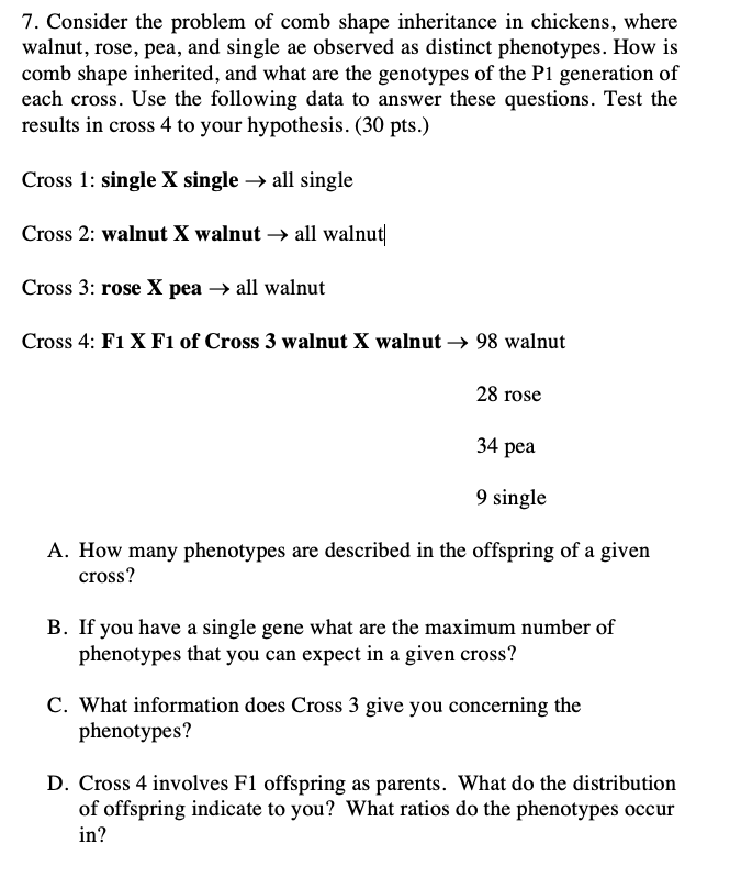 7. Consider the problem of comb shape inheritance in | Chegg.com