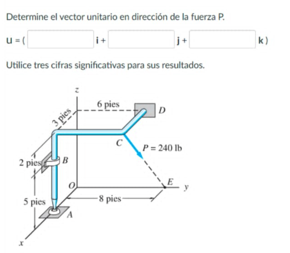 Solved Determine el vector unitario en dirección de la | Chegg.com