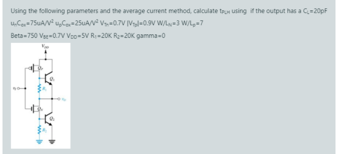 Solved Using the following parameters and the average | Chegg.com
