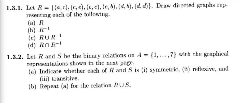 Solved Let R = {(a, c), (c, e), (e, e), (e, b), (d, b), (d, | Chegg.com