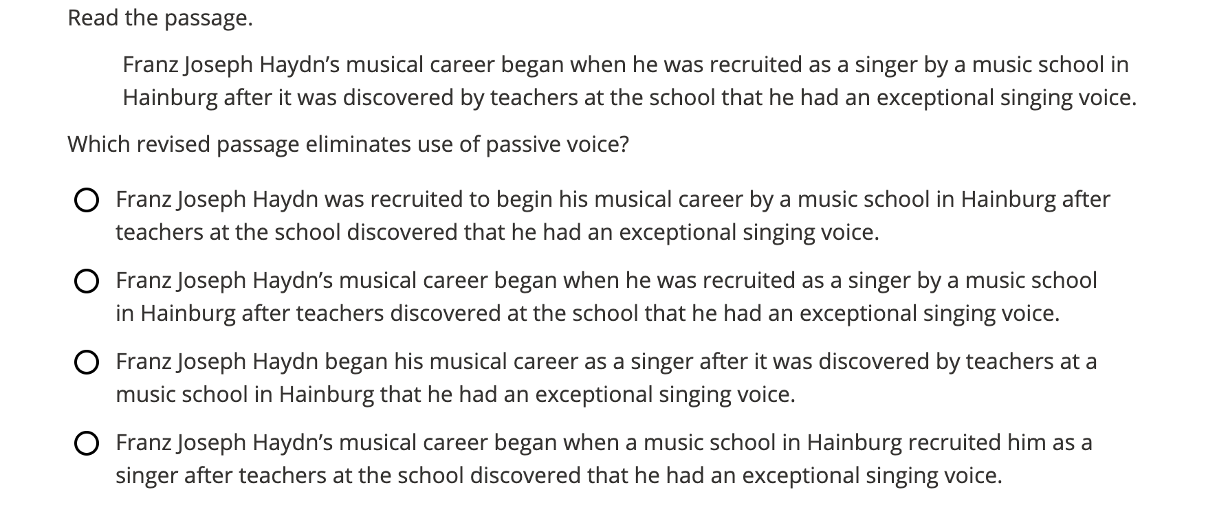 Franz Joseph Haydn's musical career began when he was | Chegg.com