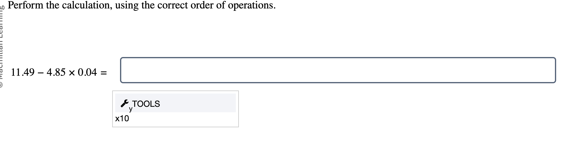 Solved Perform the calculation, using the correct order of | Chegg.com