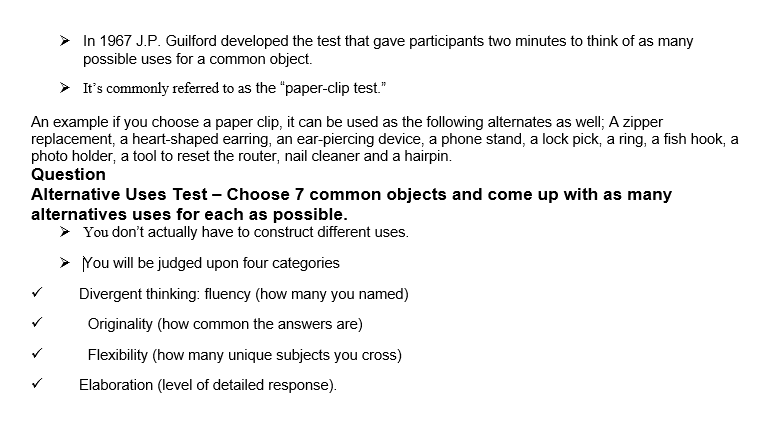 Solved In 1967 J.P. Guilford developed the test that gave | Chegg.com
