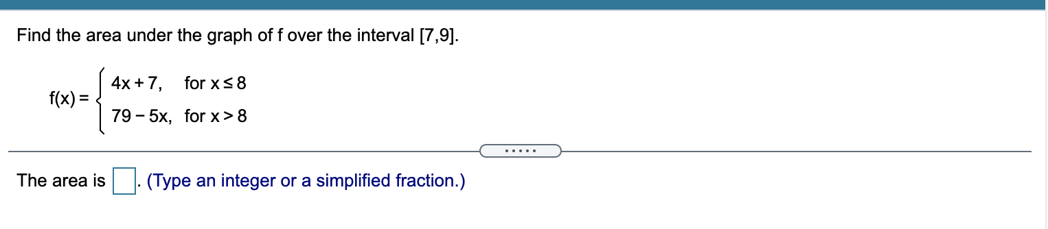 Solved Find the area under the graph of fover the interval | Chegg.com