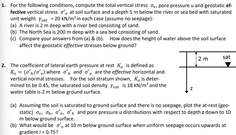 Solved 1. For the following conditions, compute the total | Chegg.com
