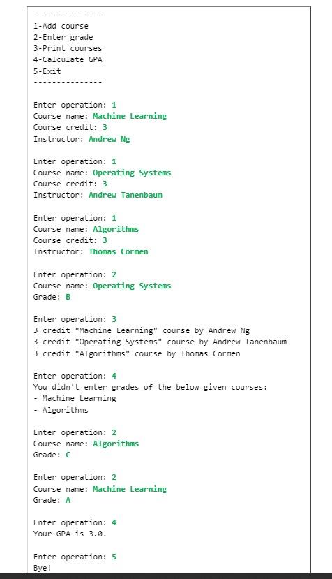 Solved Write a class called Transcript which has a main | Chegg.com