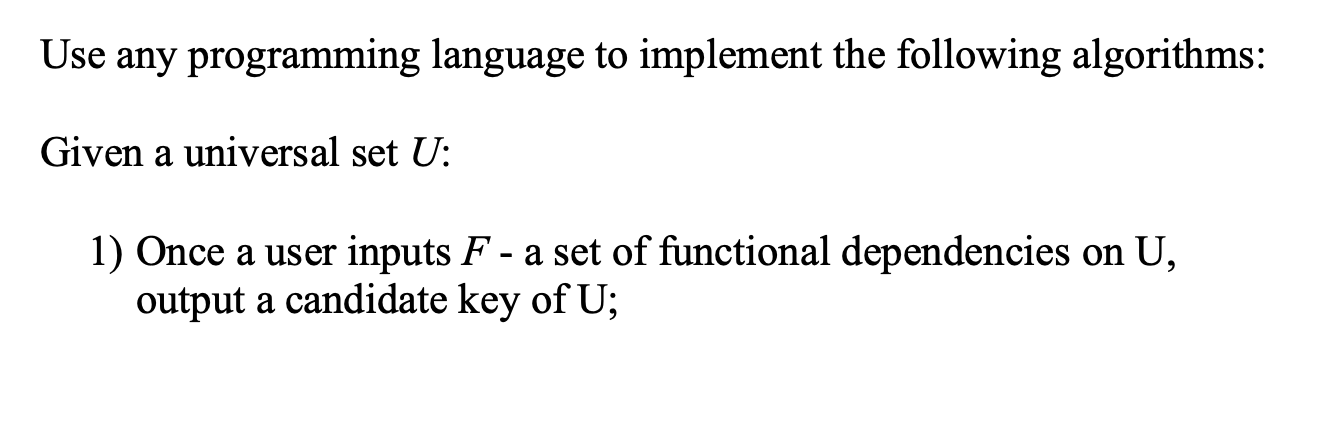 Solved Use any programming language to implement the | Chegg.com
