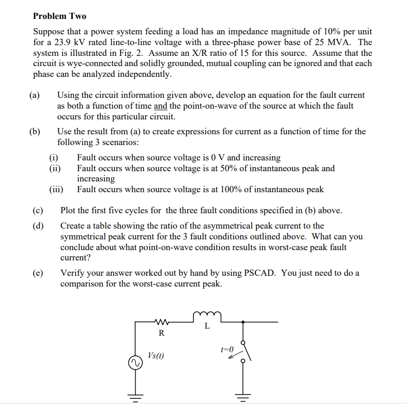 Solved Suppose that a power system feeding a load has an | Chegg.com
