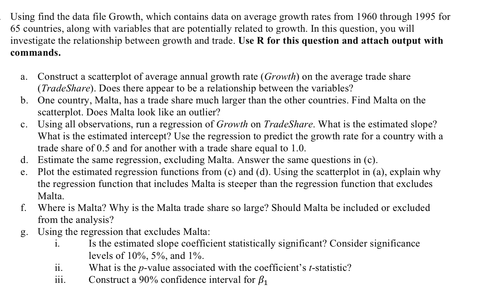 Solved Using find the data file Growth, which contains data | Chegg.com