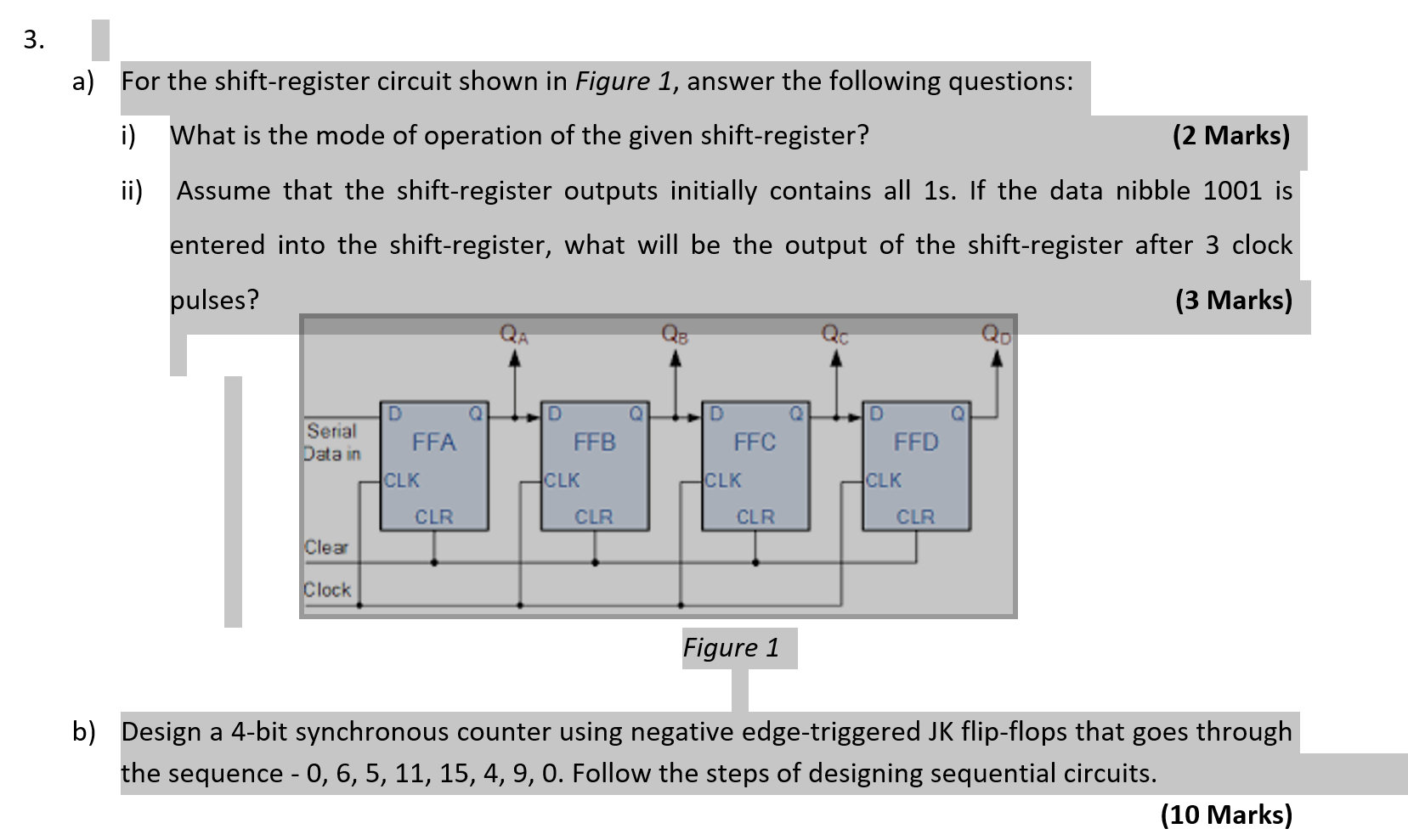 Solved 3. a) For the shift-register circuit shown in Figure | Chegg.com