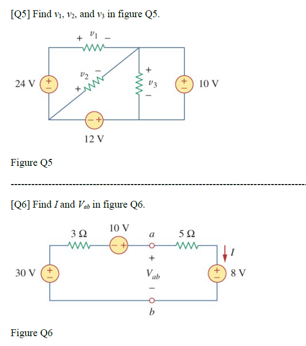 Solved [Q5] Find v1,v2, and v3 in figure Q5. Figure Q5 [Q6] | Chegg.com