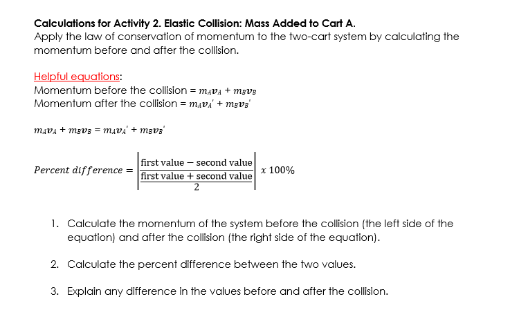 Solved Activity 2: Elastic Collision: Mass Added to Cart A | Chegg.com