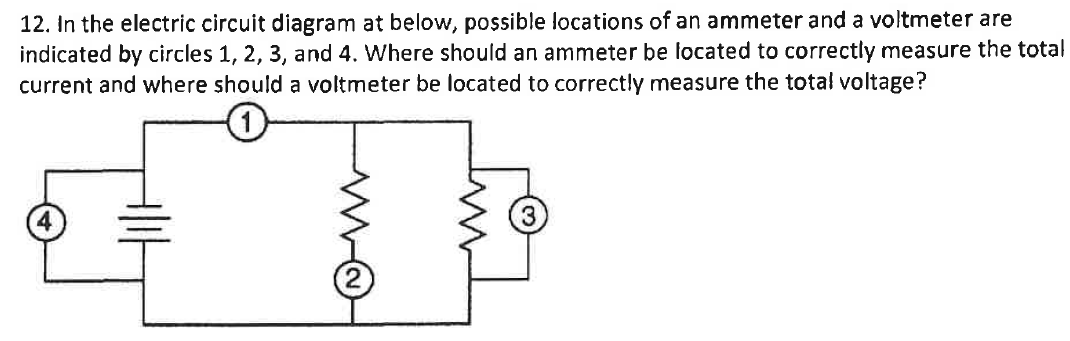 Solved 12. In the electric circuit diagram at below, | Chegg.com