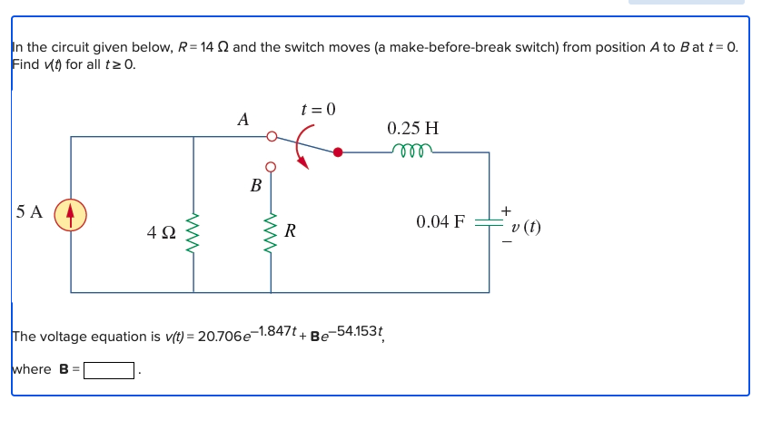 Solved In the circuit given below, R=14Ω and the switch | Chegg.com