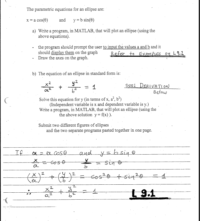 Solved The parametric equations for an ellipse are: | Chegg.com