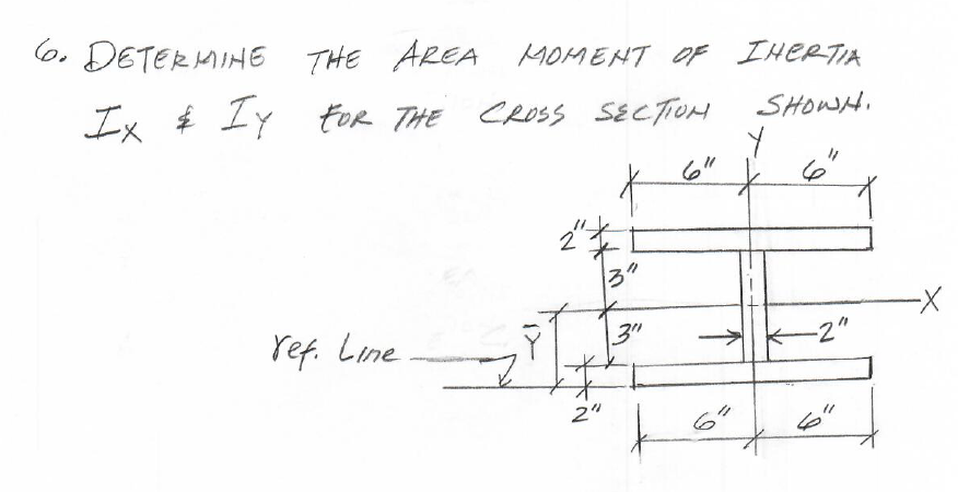 Solved 5. DETERMINE THE LOCATION OF Y OF THE CROSS SECTION | Chegg.com