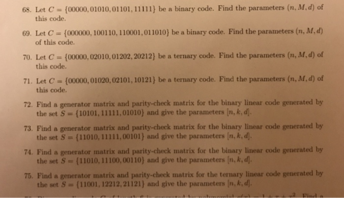 Solved Let C = {00000, 01010, 01101, 11111} be a binary | Chegg.com