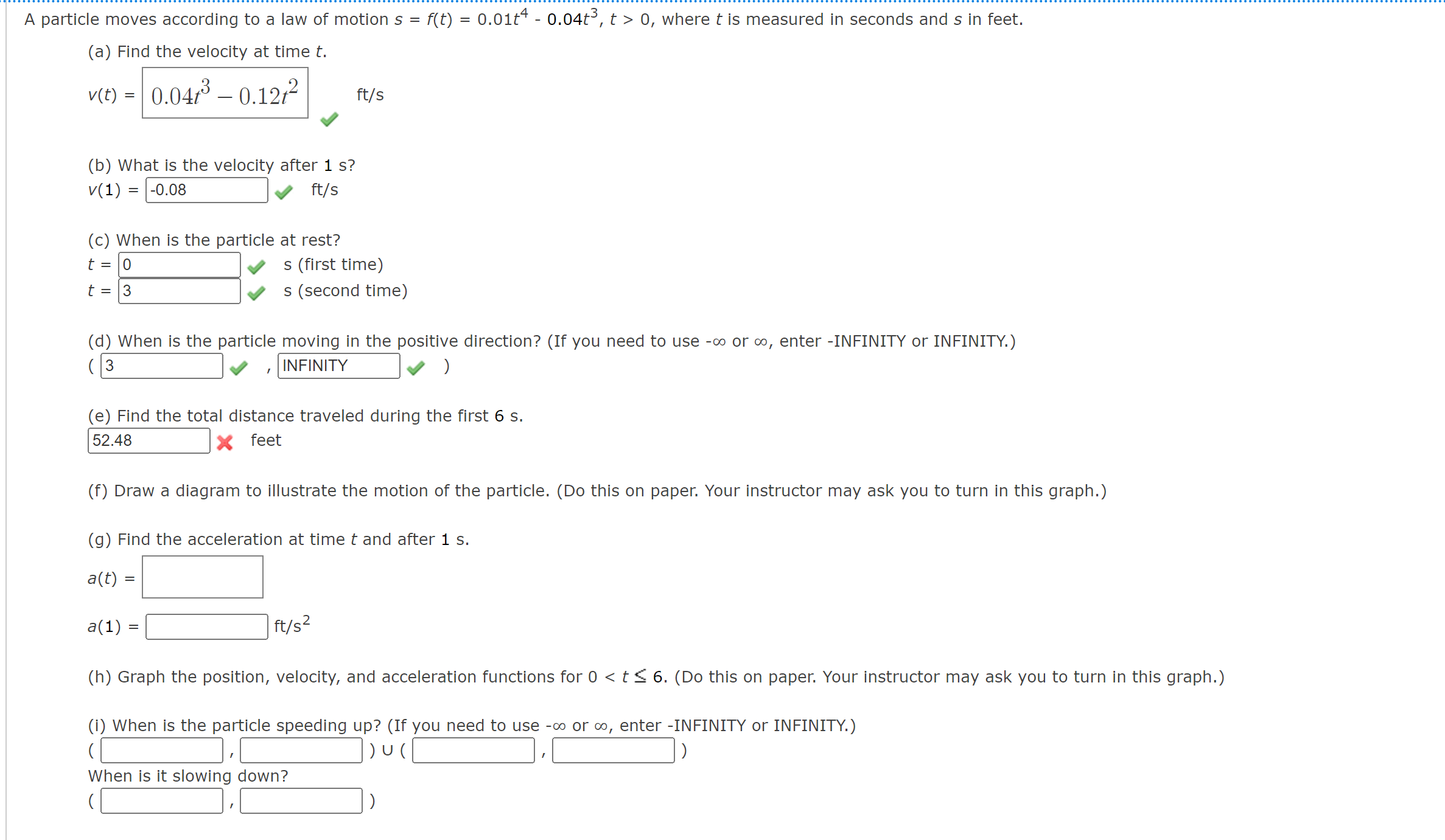 Solved particle moves according to a law of motion | Chegg.com