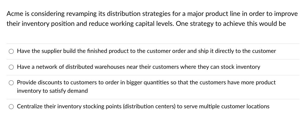 Solved The ACME Corporation is a manufacturer and seller of | Chegg.com