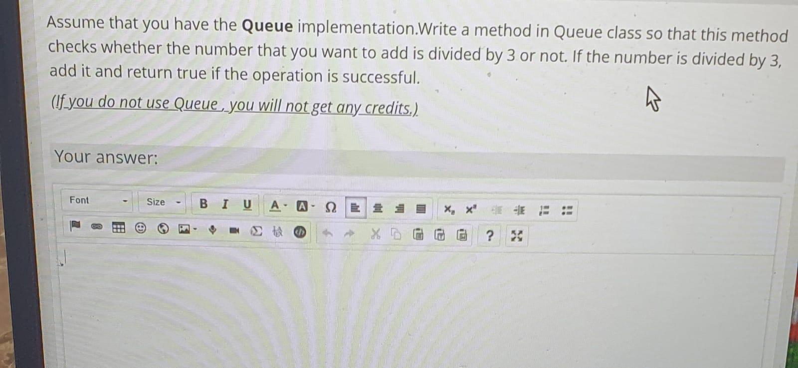 Solved Assume that you have the Queue implementation.Write a | Chegg.com
