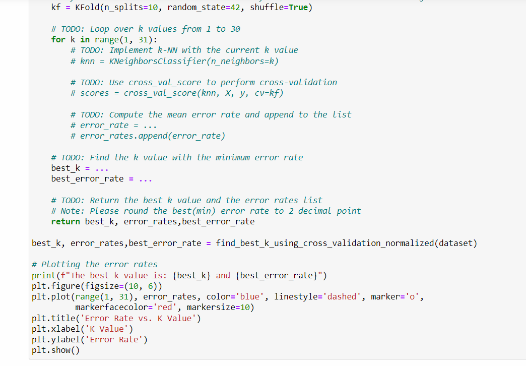 Solved 2.4 Finding the Optimal k for k−NN using Normalized | Chegg.com