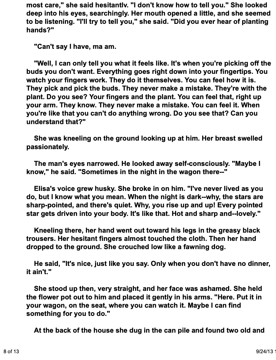 Solved John Steinbeck The Chrysanthemums The high | Chegg.com