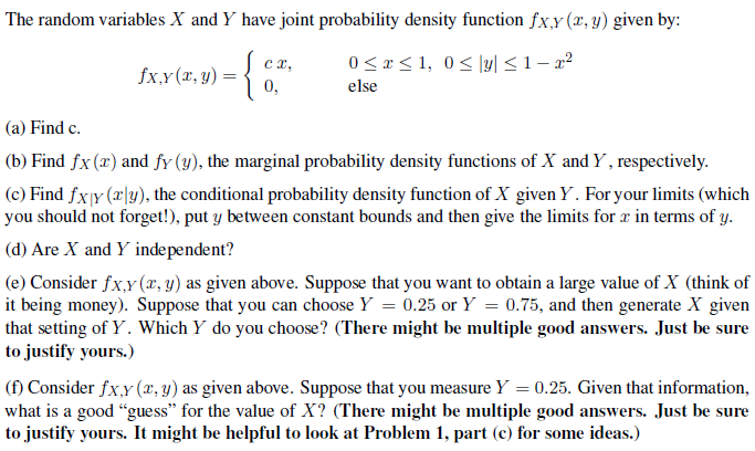 The random variables X and Y have joint probability | Chegg.com