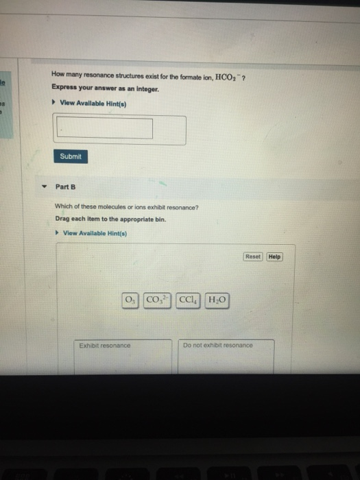 Solved How Many Resonance Structures Exist For The Formate