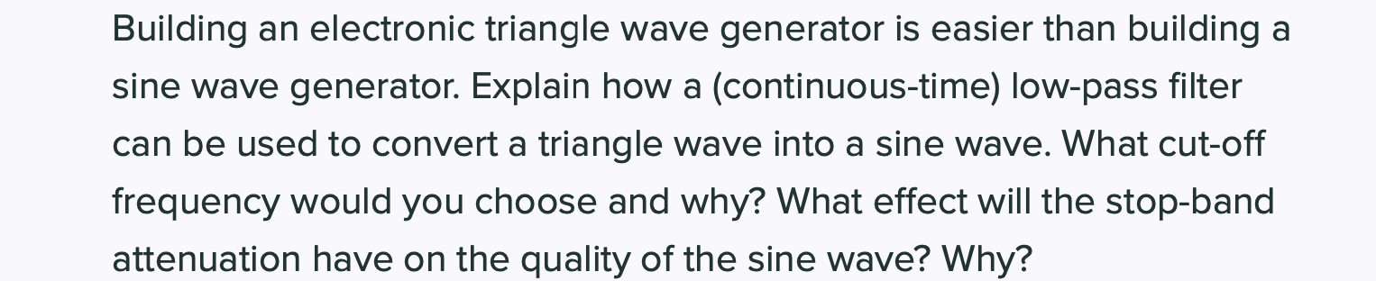Solved Building an electronic triangle wave generator is | Chegg.com