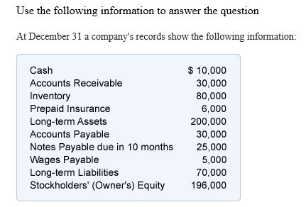 Solved Use the following information to answer the question | Chegg.com