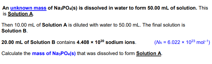 Solved An unknown mass of Na3PO4(s) is dissolved in water to | Chegg.com