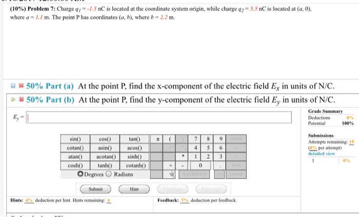 Solved Charge q_1 = -1.5 nC is located at the coordinate | Chegg.com